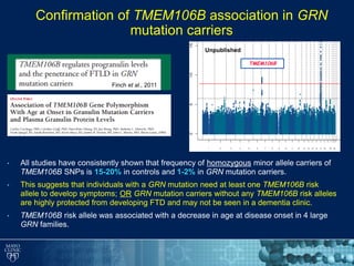 First Identification of Role TMEM106B in FTD | PPT