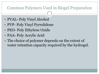 Radiation for the preparation of biogels | POTX