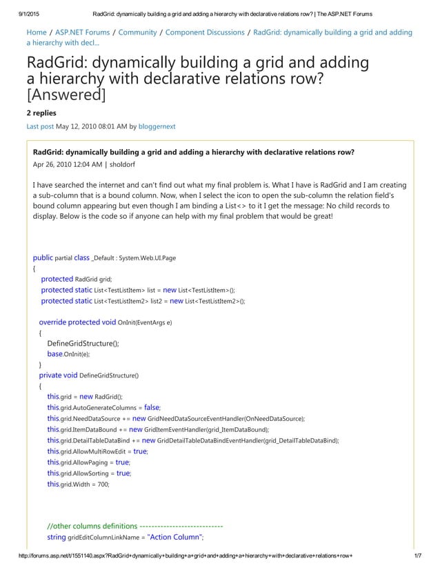 Rad Grid Dynamically Building A Grid And Adding A Hierarchy With Declarative Relations Row