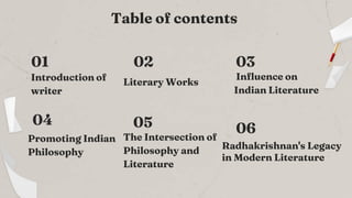 Radhakrishnan's Literary Legacy_ Influence on Indian Writing .pptx