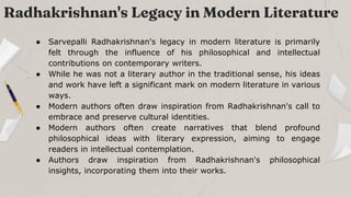 Radhakrishnan's Literary Legacy_ Influence on Indian Writing .pptx