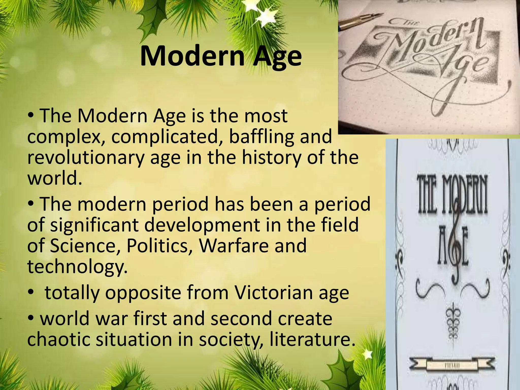 General Characteristics Of Modern Age | PPTX