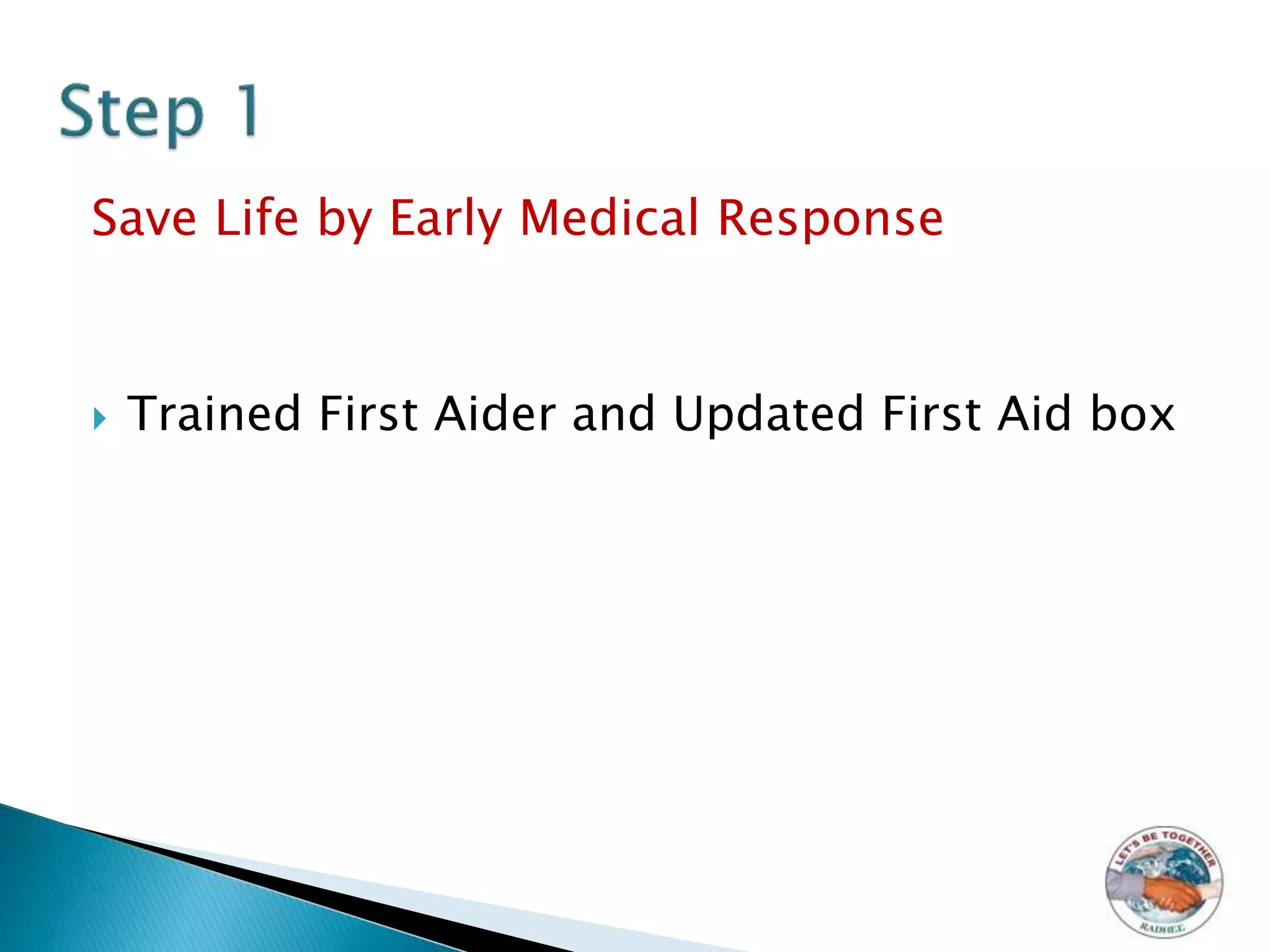 Radhee first aid box items explanation for railway accident | PPTX