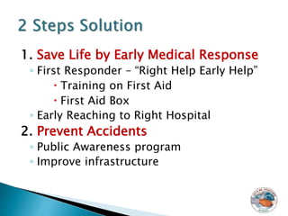 Radhee first aid box items explanation for railway accident | PPTX