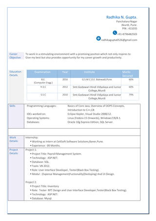 Radhika resume updated | PDF