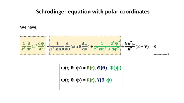 Radial and angular parts wave function | PPTX | Physics | Science
