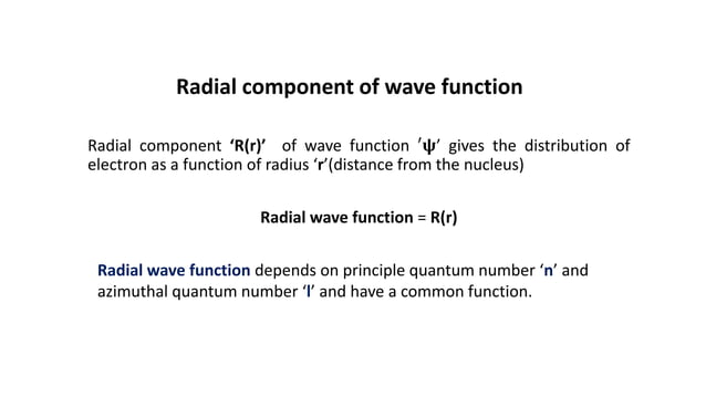 Radial and angular parts wave function | PPTX | Physics | Science
