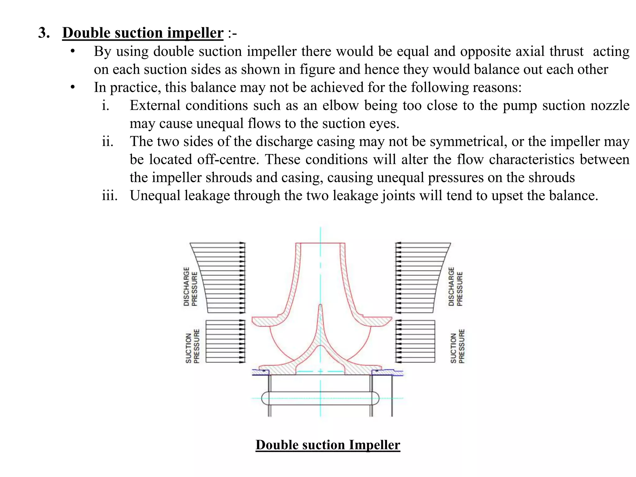 Radial and axial thrust in centrifugal pump and Methods use to balance ...