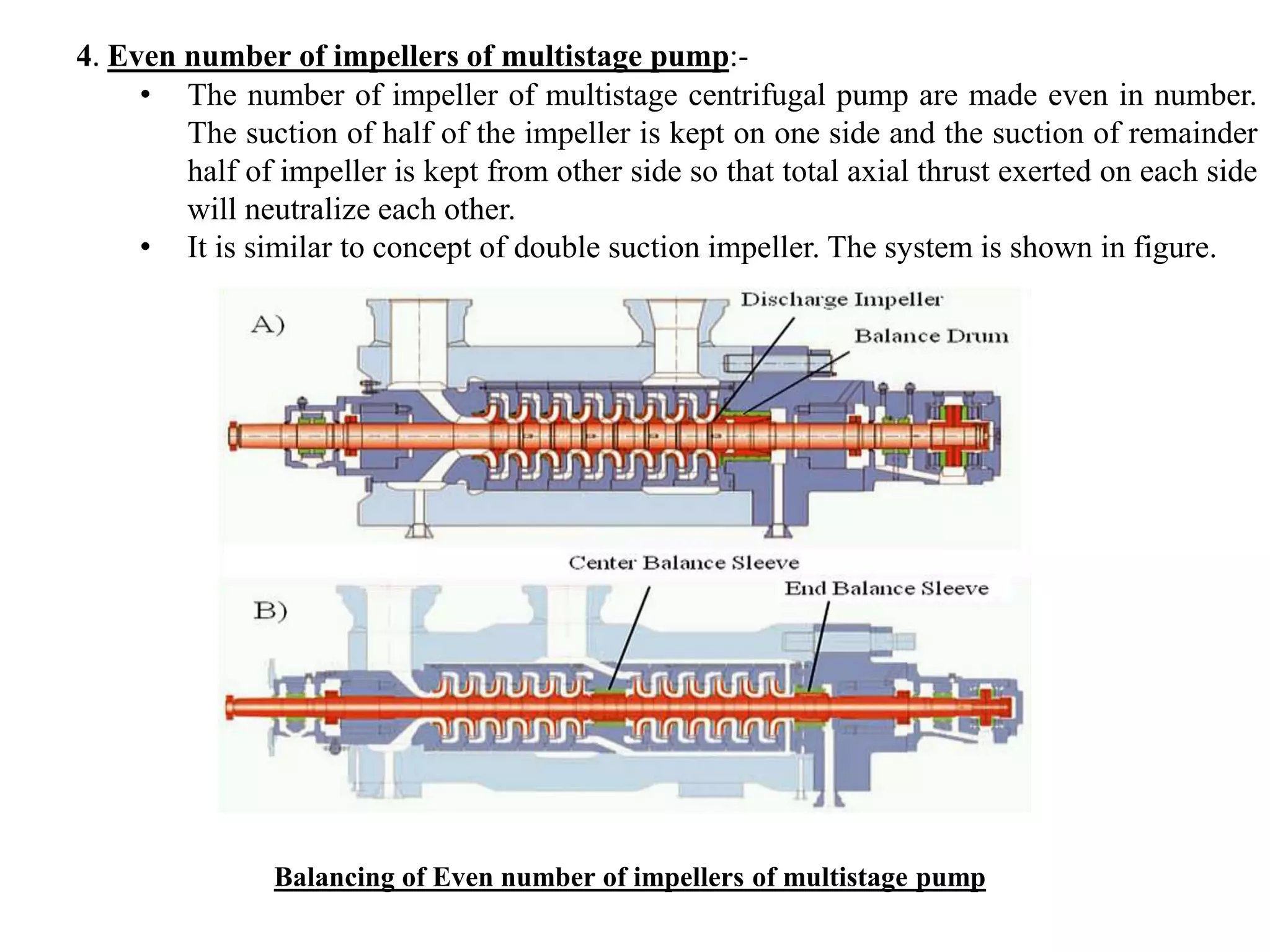 Radial and axial thrust in centrifugal pump and Methods use to balance ...