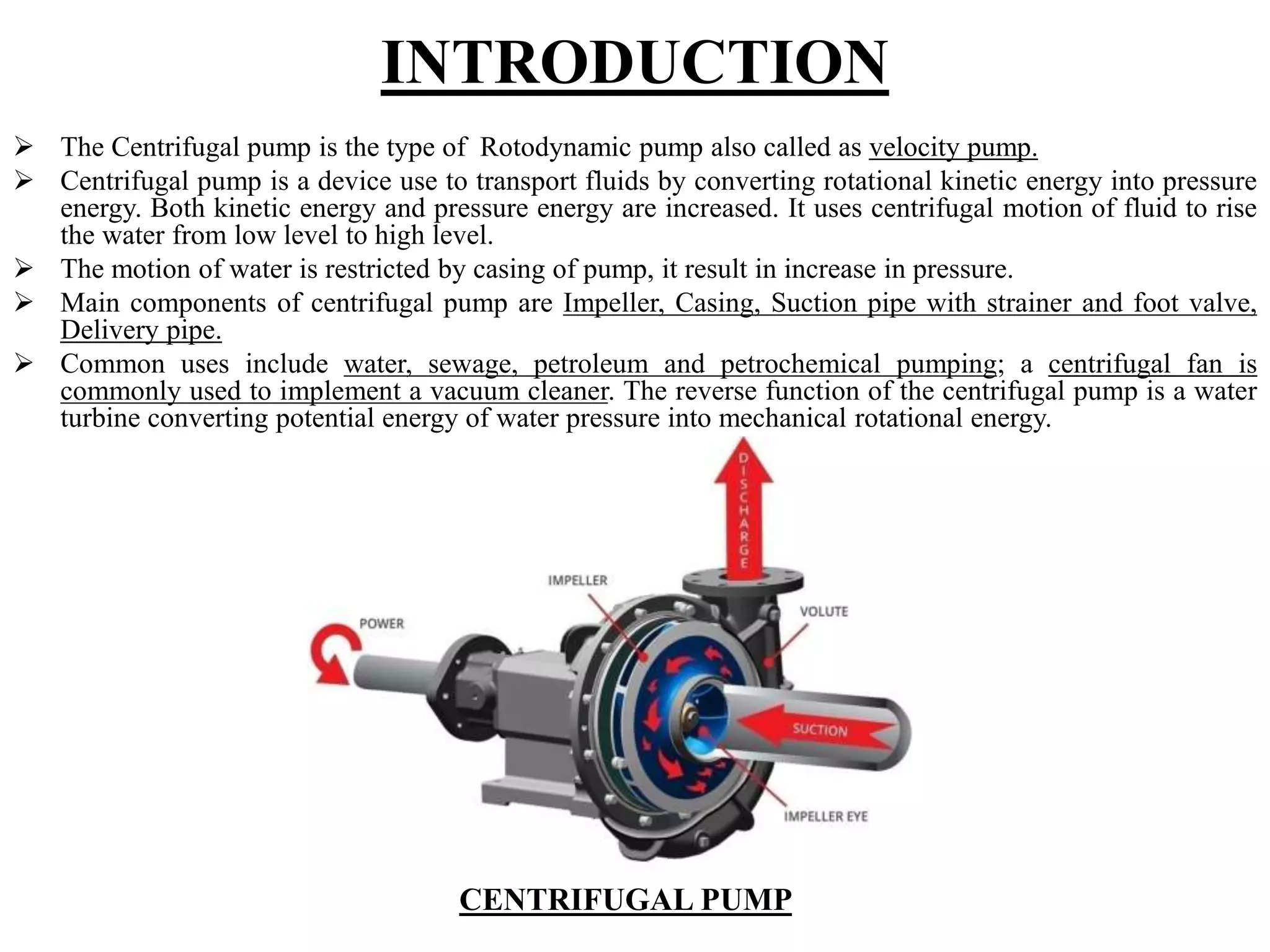 Radial and axial thrust in centrifugal pump and Methods use to balance them | PPTX