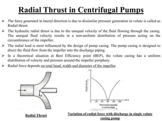 Radial and axial thrust in centrifugal pump and Methods use to balance ...