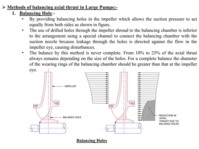 Radial and axial thrust in centrifugal pump and Methods use to balance ...