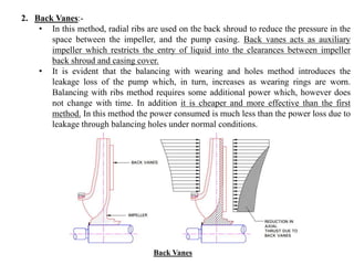 Radial and axial thrust in centrifugal pump and Methods use to balance ...