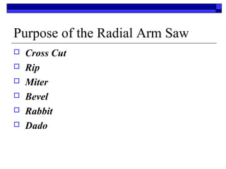 Radial arm saw | PPT