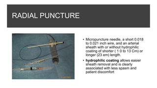 Radial artery access ,complications and magement | PPTX