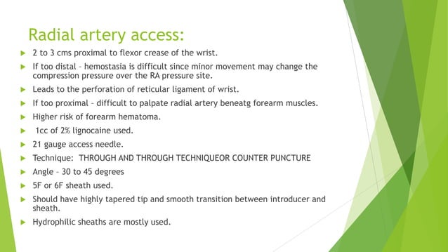 Radial artery access[1] | PPTX