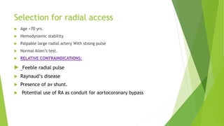 Radial artery access[1] | PPTX