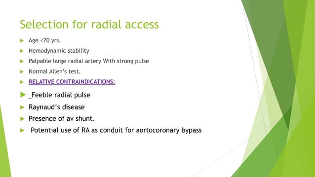 Radial artery access[1] | PPTX