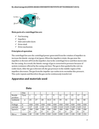 Radial flow fan test | DOCX