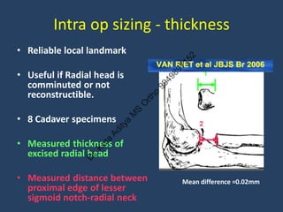 Radial Head Replacement - Surgical Tips and Tricks - Dr Kota Aditya | PDF