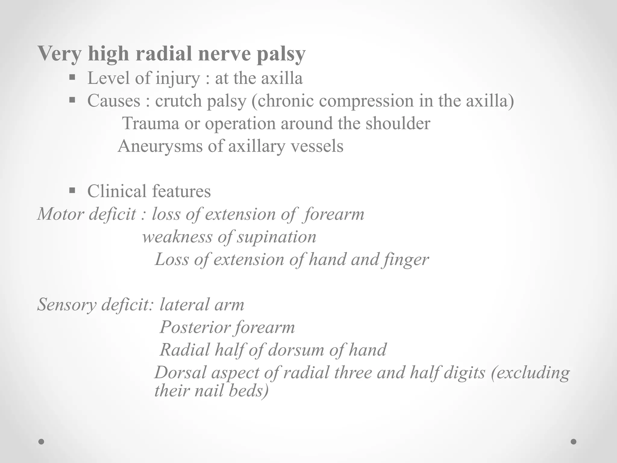 Radial nerve palsy, orthopaedics | PPTX