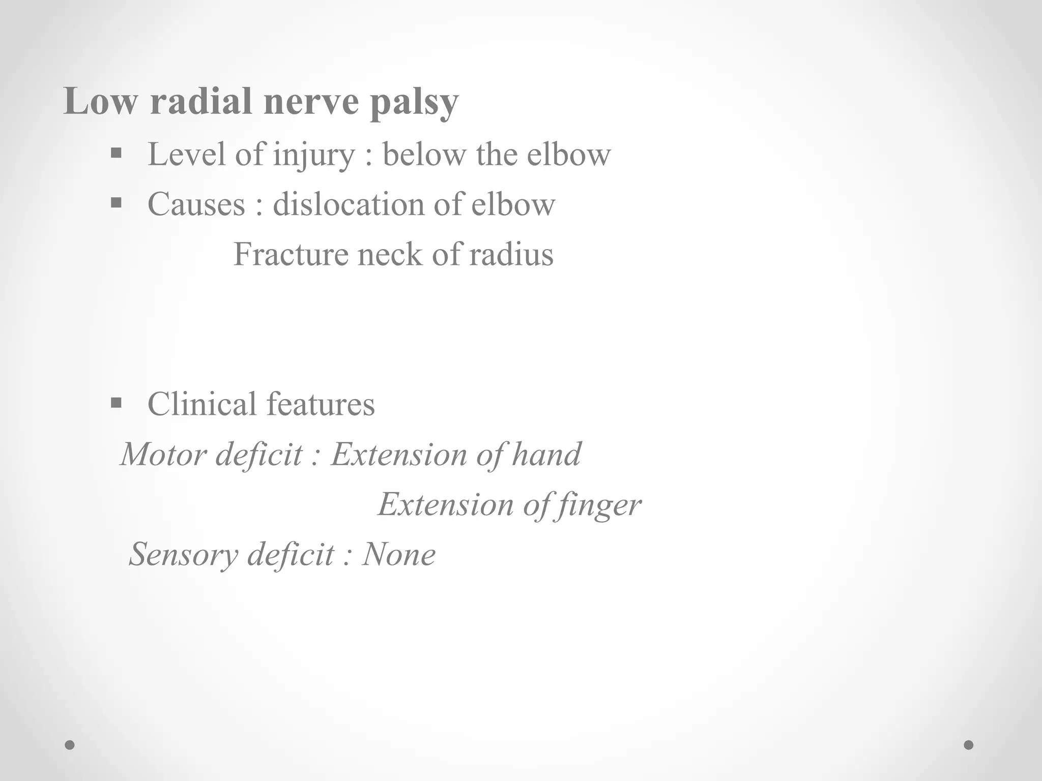 Radial nerve palsy, orthopaedics | PPTX