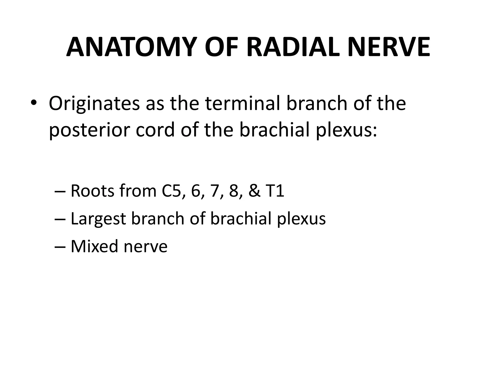 Radial Nerve palsy, Anatomy, Diagnosis and Management.pptx