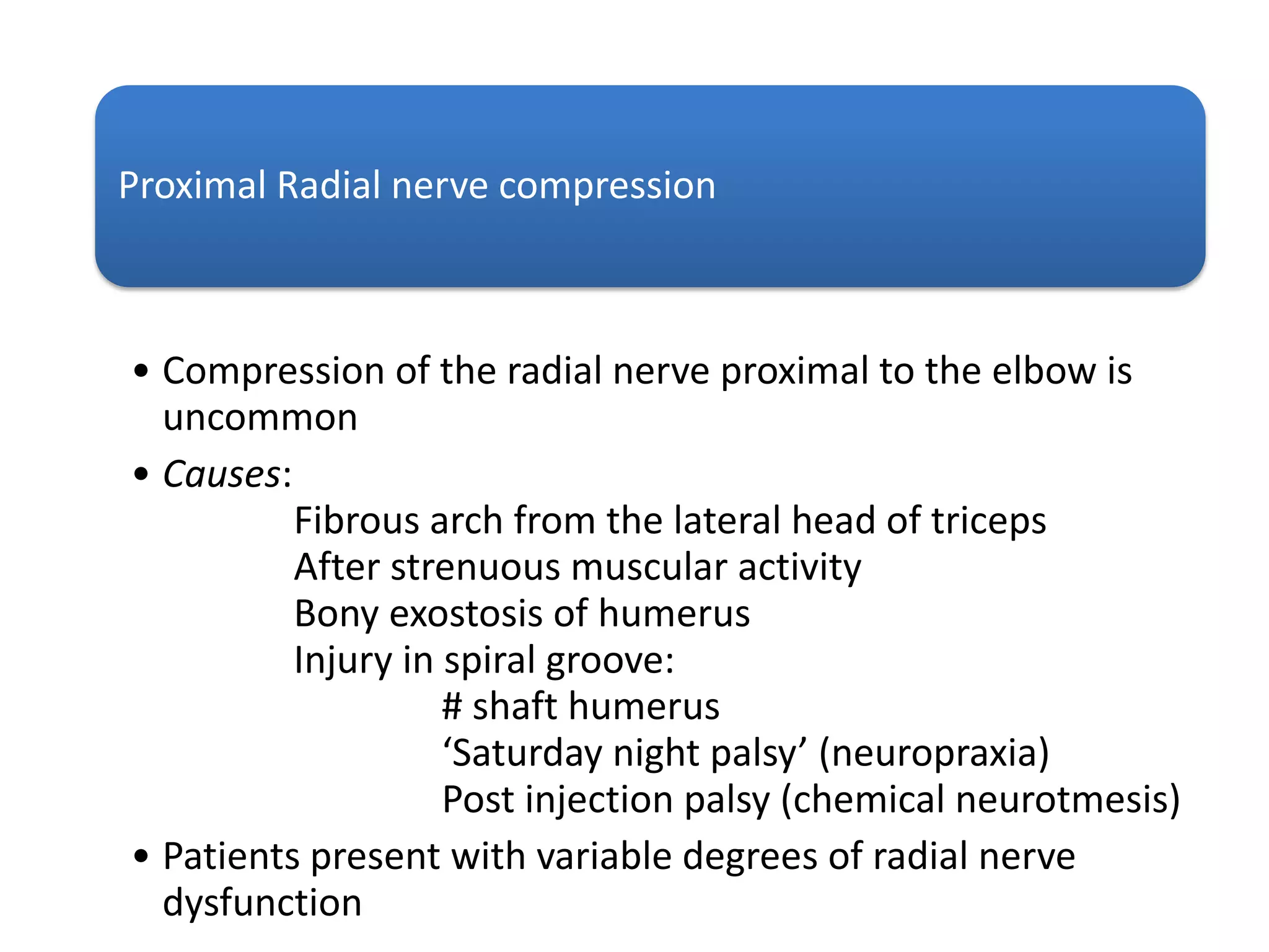 Radial nerve palsy clinical features and diagnosis | PPTX