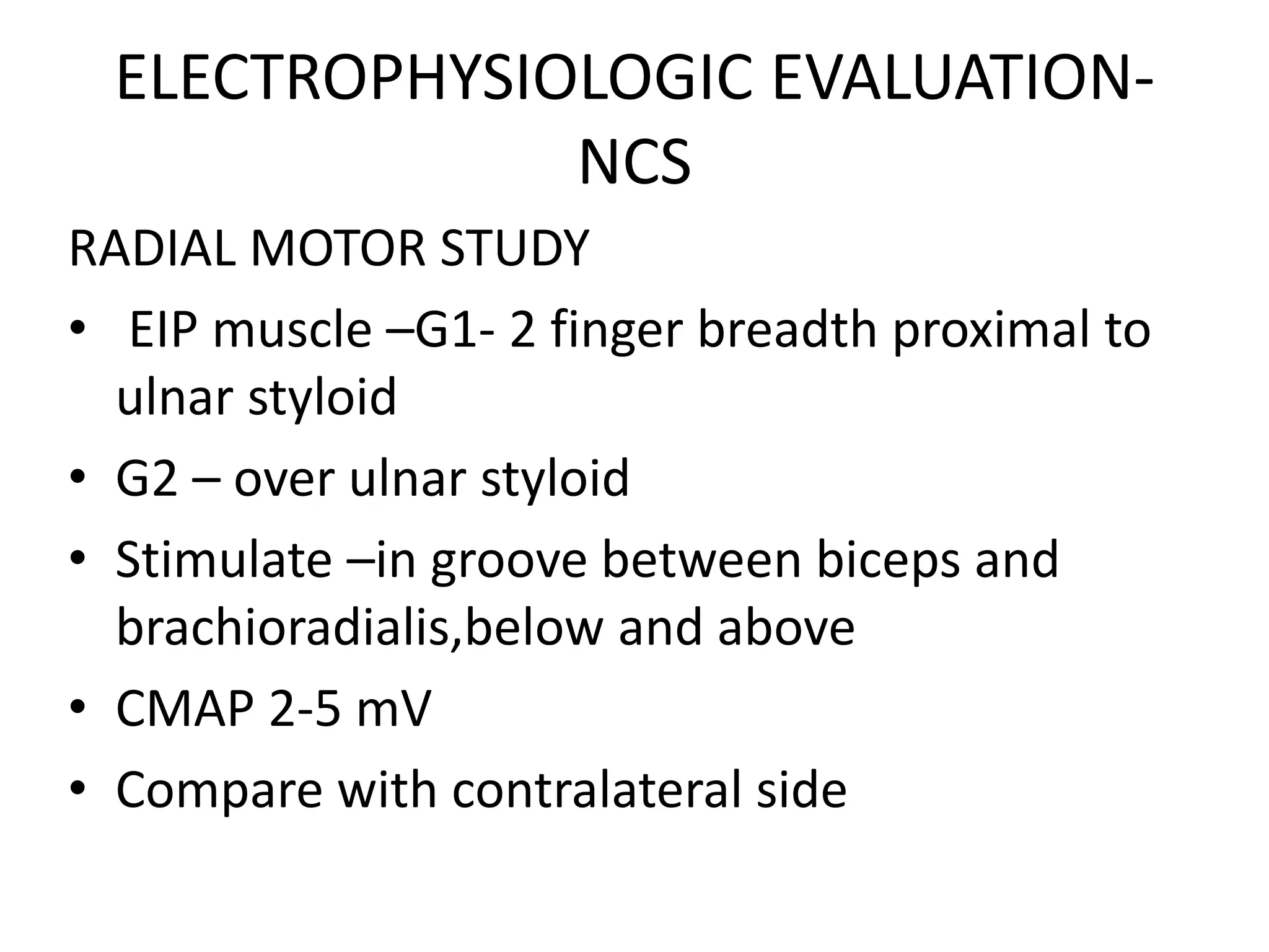 Radial neuropathy and electrophysiology | PPTX