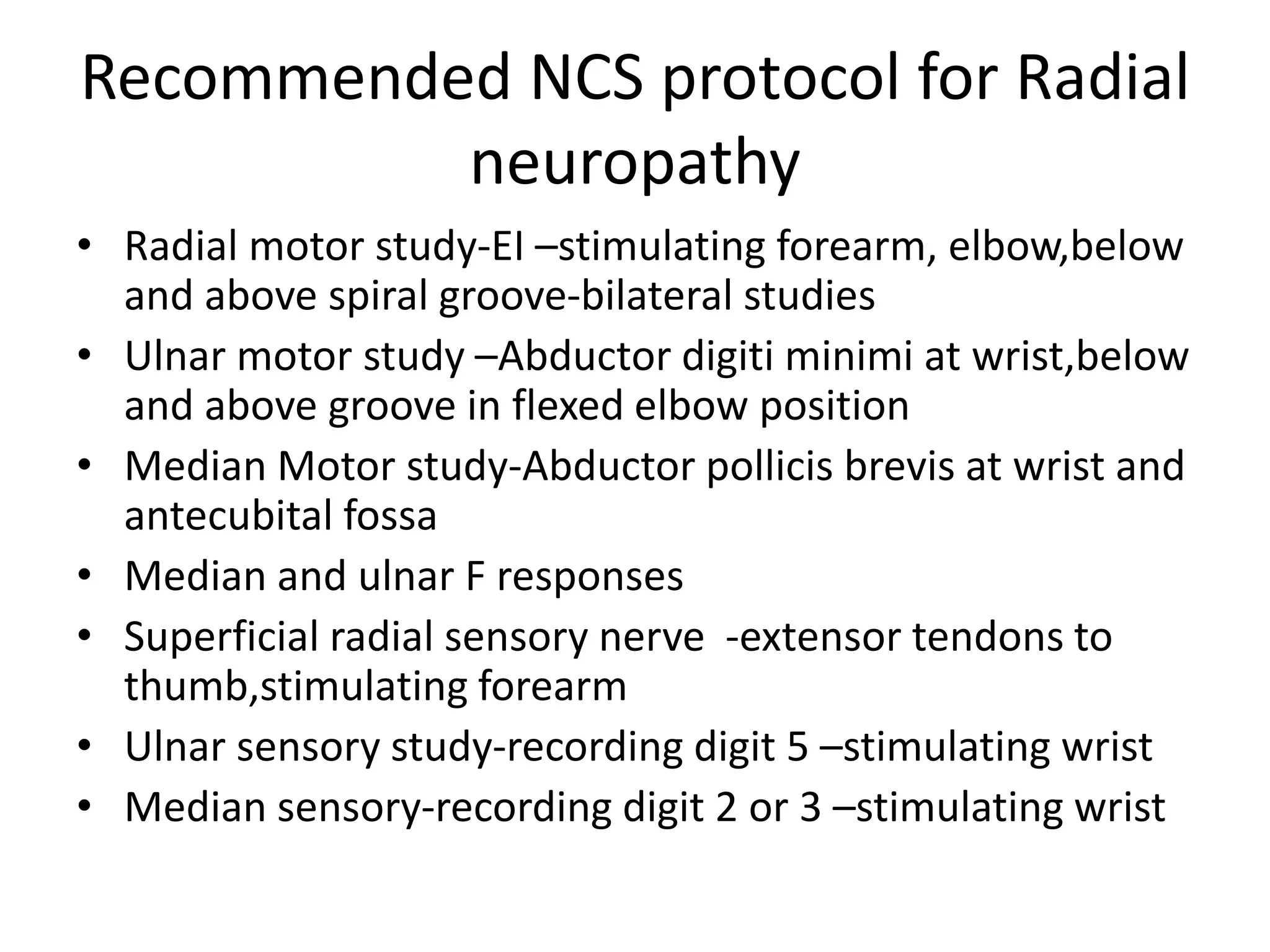 Radial neuropathy and electrophysiology | PPTX