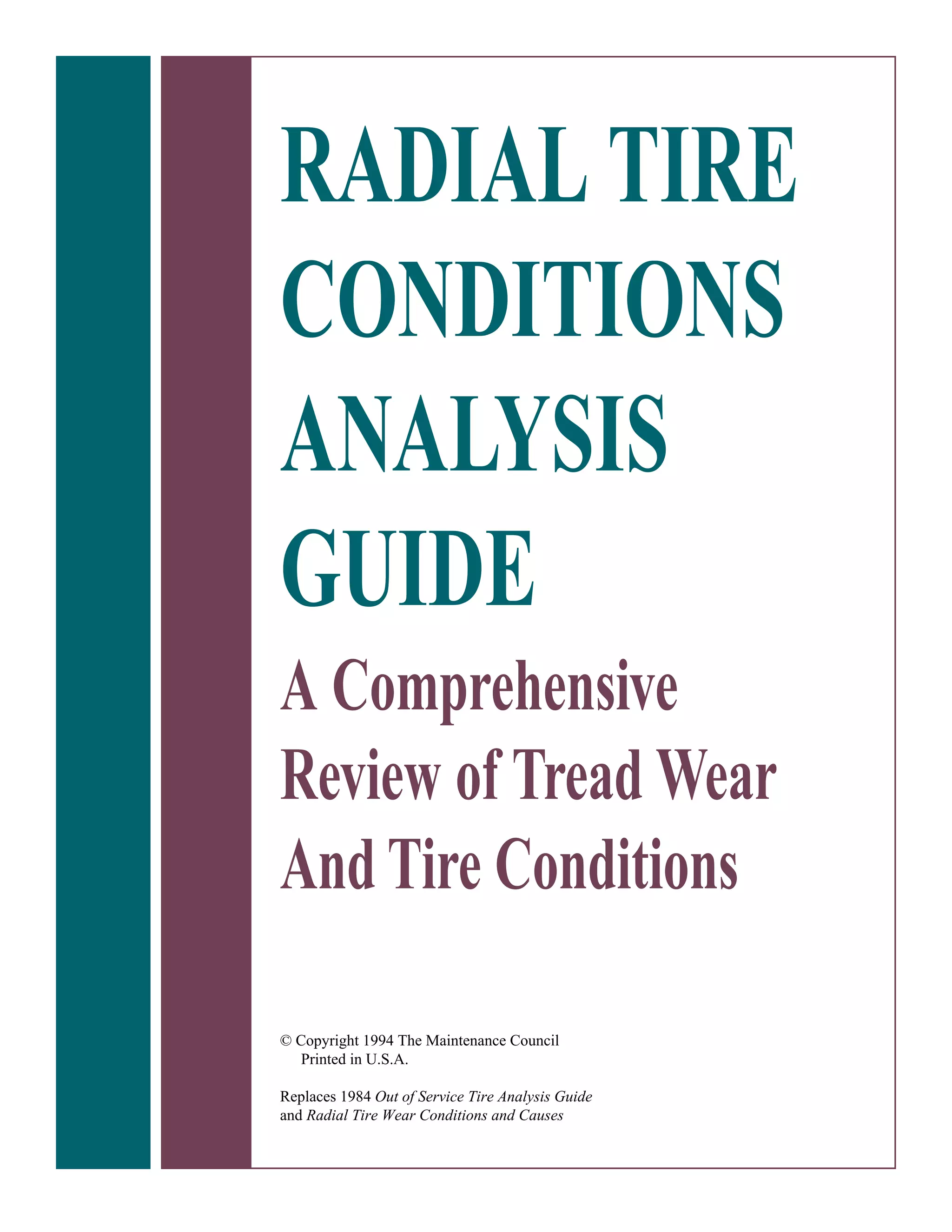 Radial tire conditions_analysis_guide / Guia de Analisis de Condiciones ...