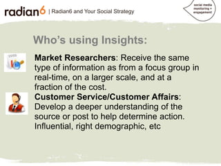 Radian6 Insights Webinar | PPTX | Social Networking | Internet