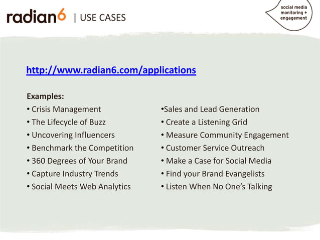 Radian6 Overview | PPT