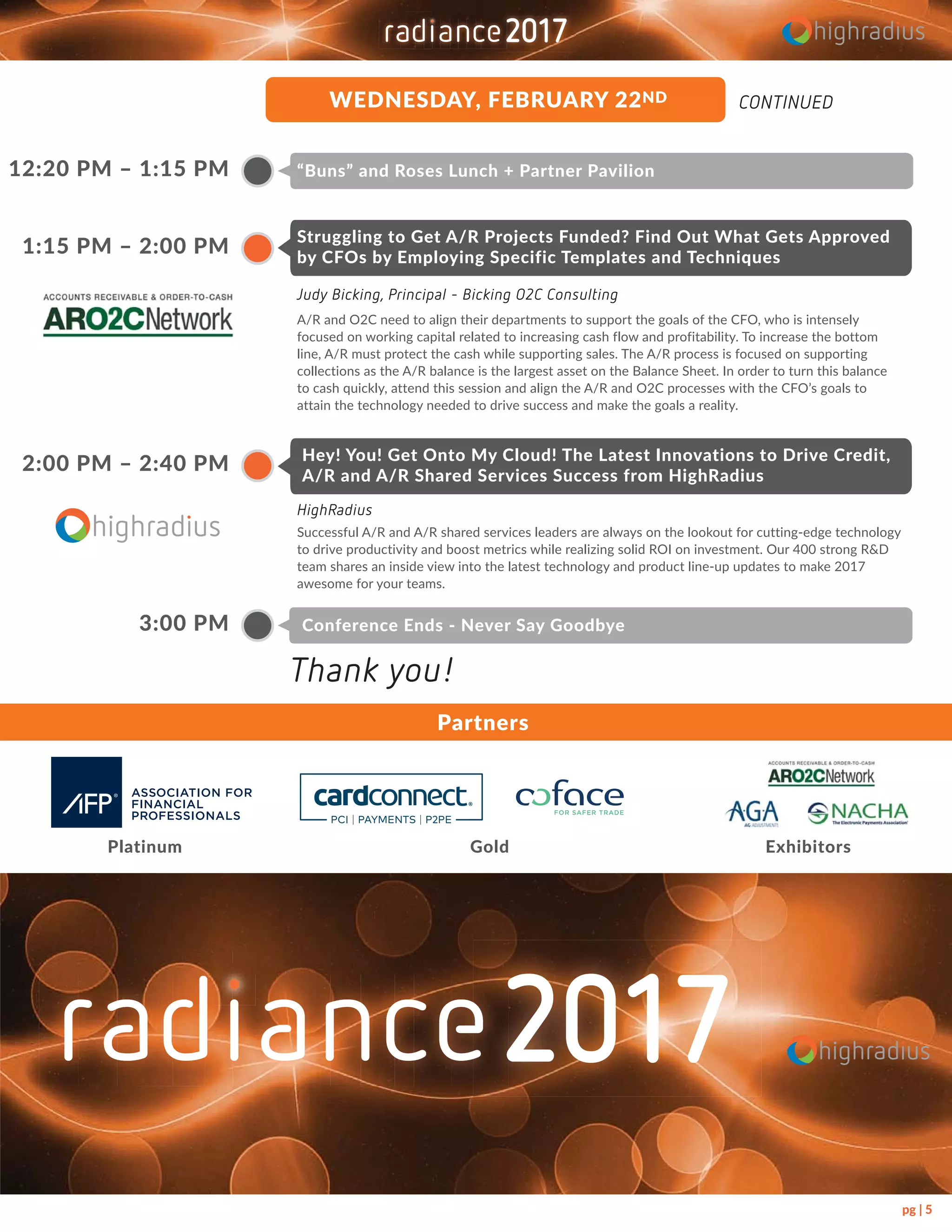 Radiance 2017 Credit and Accounts Receivable Innovation Conference | PDF