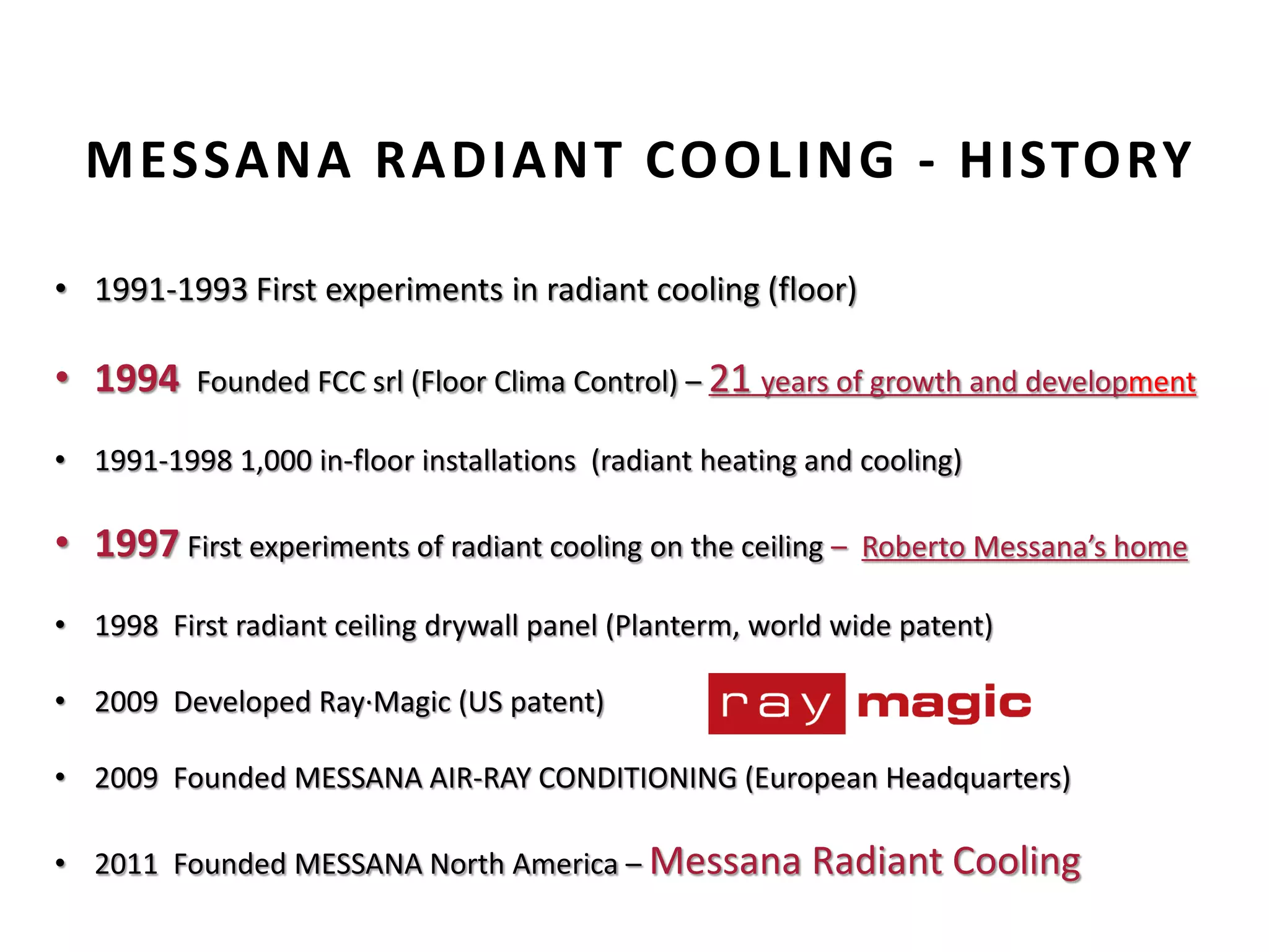 Radiant cooling for residential and commercial applications (Messana ...