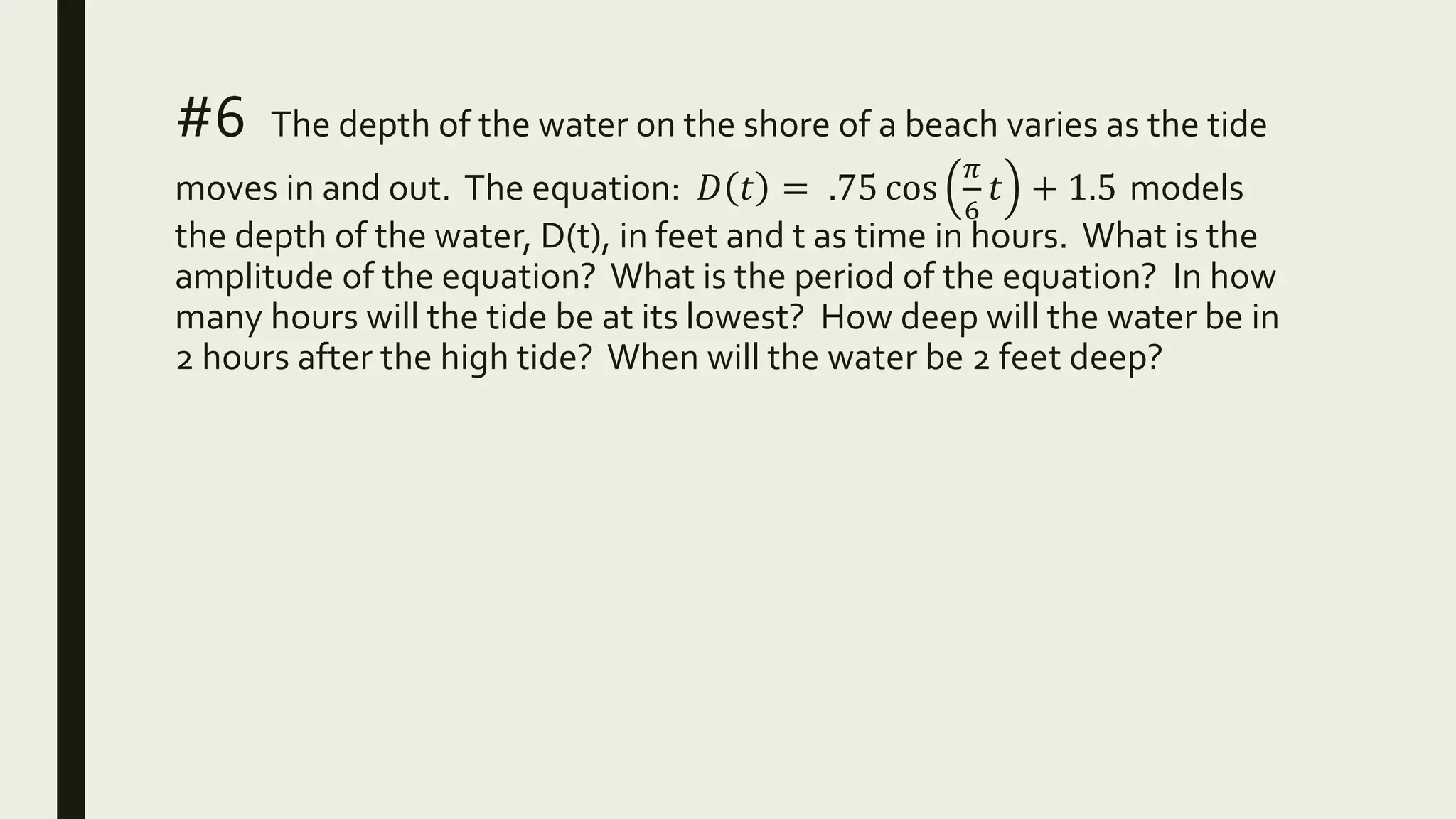Radian trig graph word problems | PPT