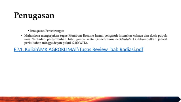 RADIASI SURYA poltek cwe tptp 2023 kelas B | PPTX