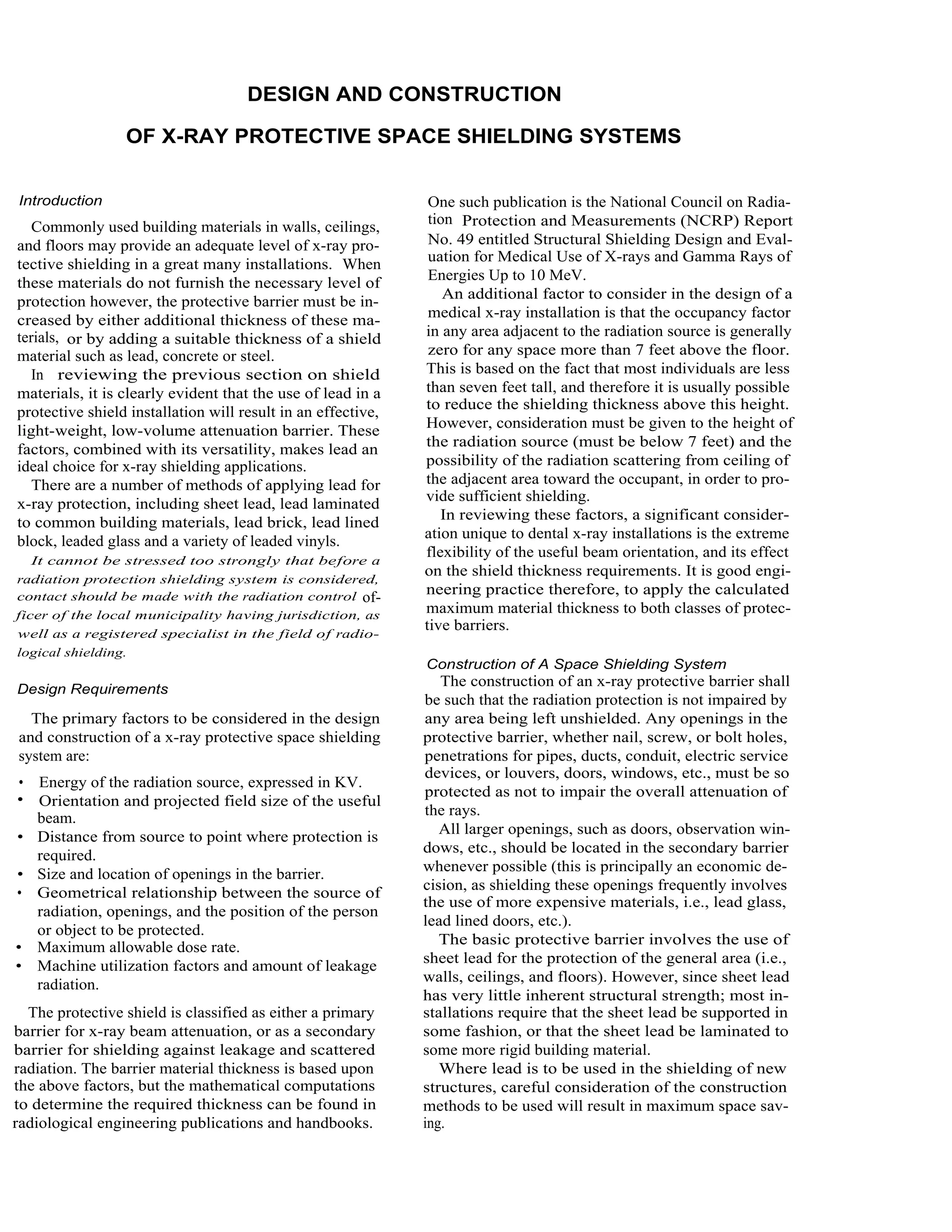 Guide for Using Lead as Radiation Shielding | PDF
