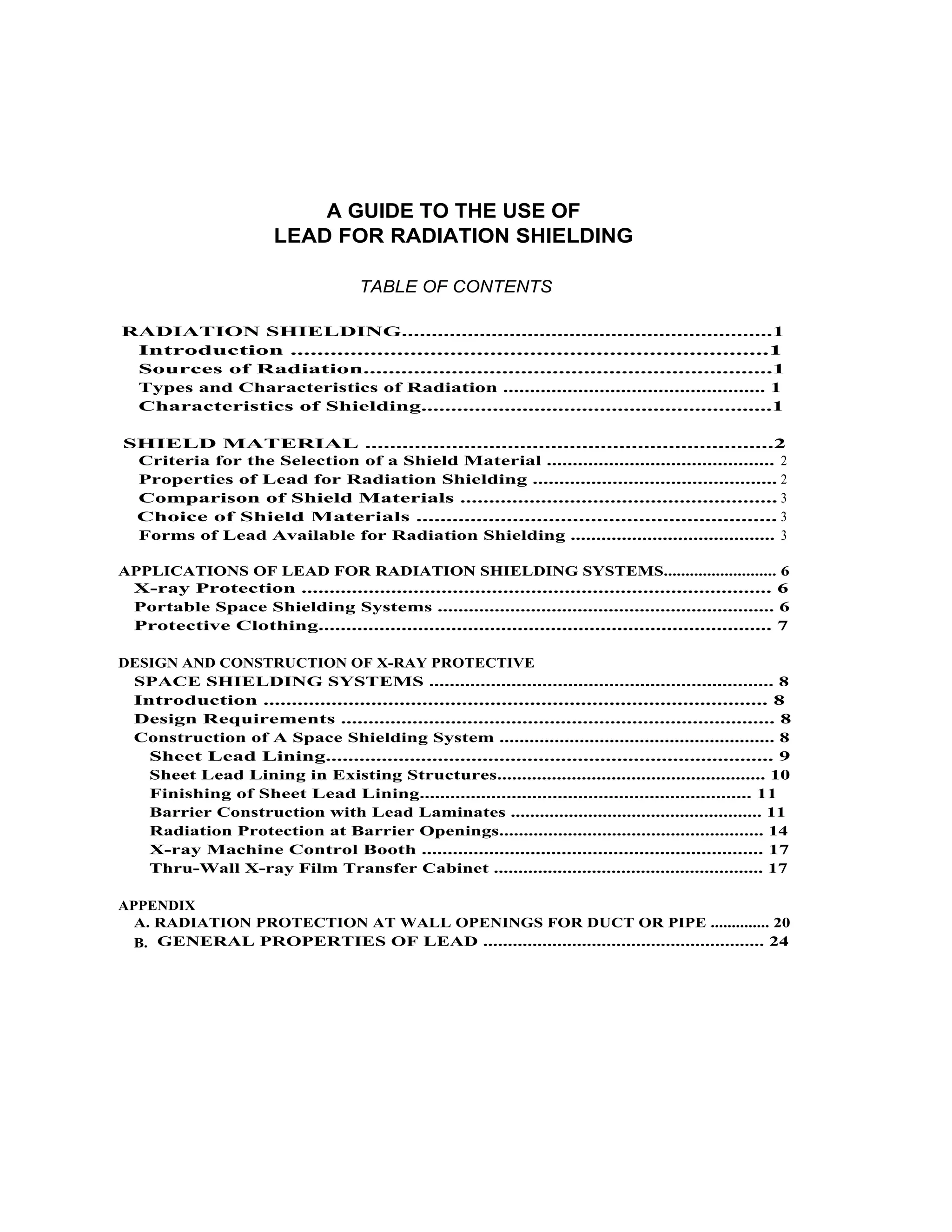 Guide for Using Lead as Radiation Shielding | PDF