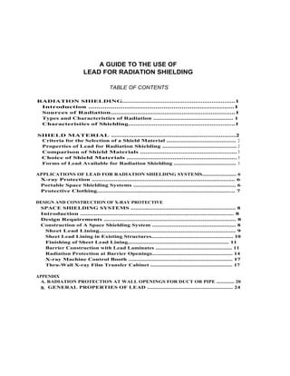 Guide for Using Lead as Radiation Shielding | PDF