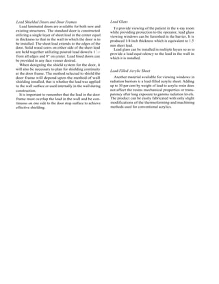 Guide for Using Lead as Radiation Shielding | PDF