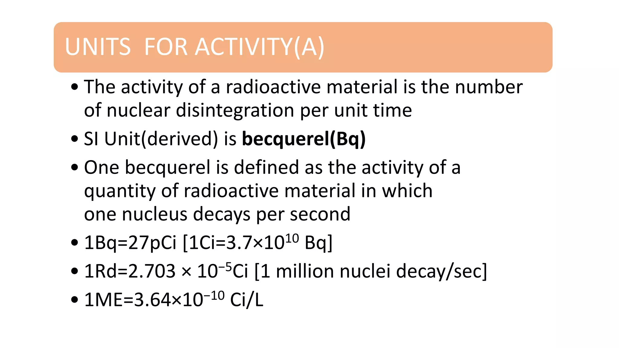 Radiation types, units, protection | PPTX