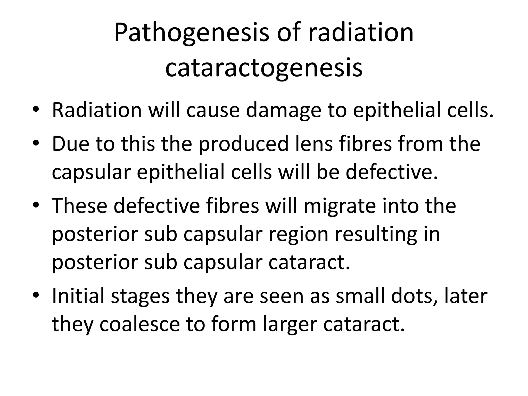 Radiation cataractogenesis | PPTX