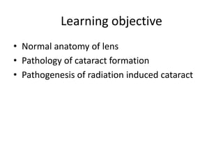 Radiation cataractogenesis | PPTX
