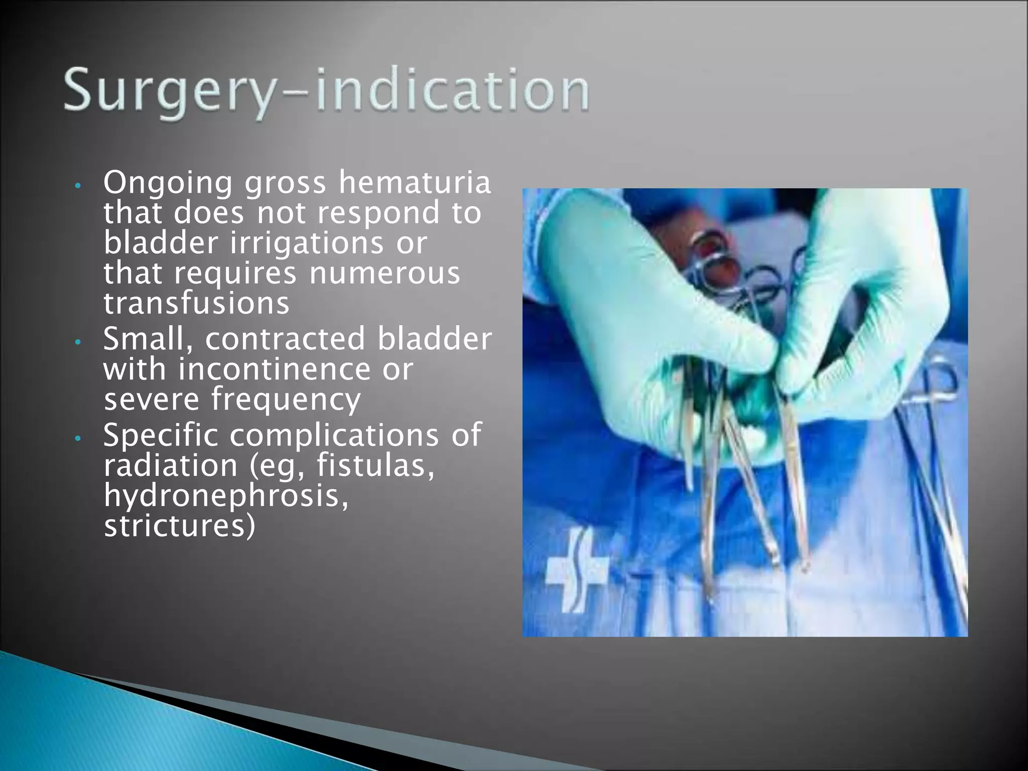 Radiation cystitis MANAGEMNT | PPT