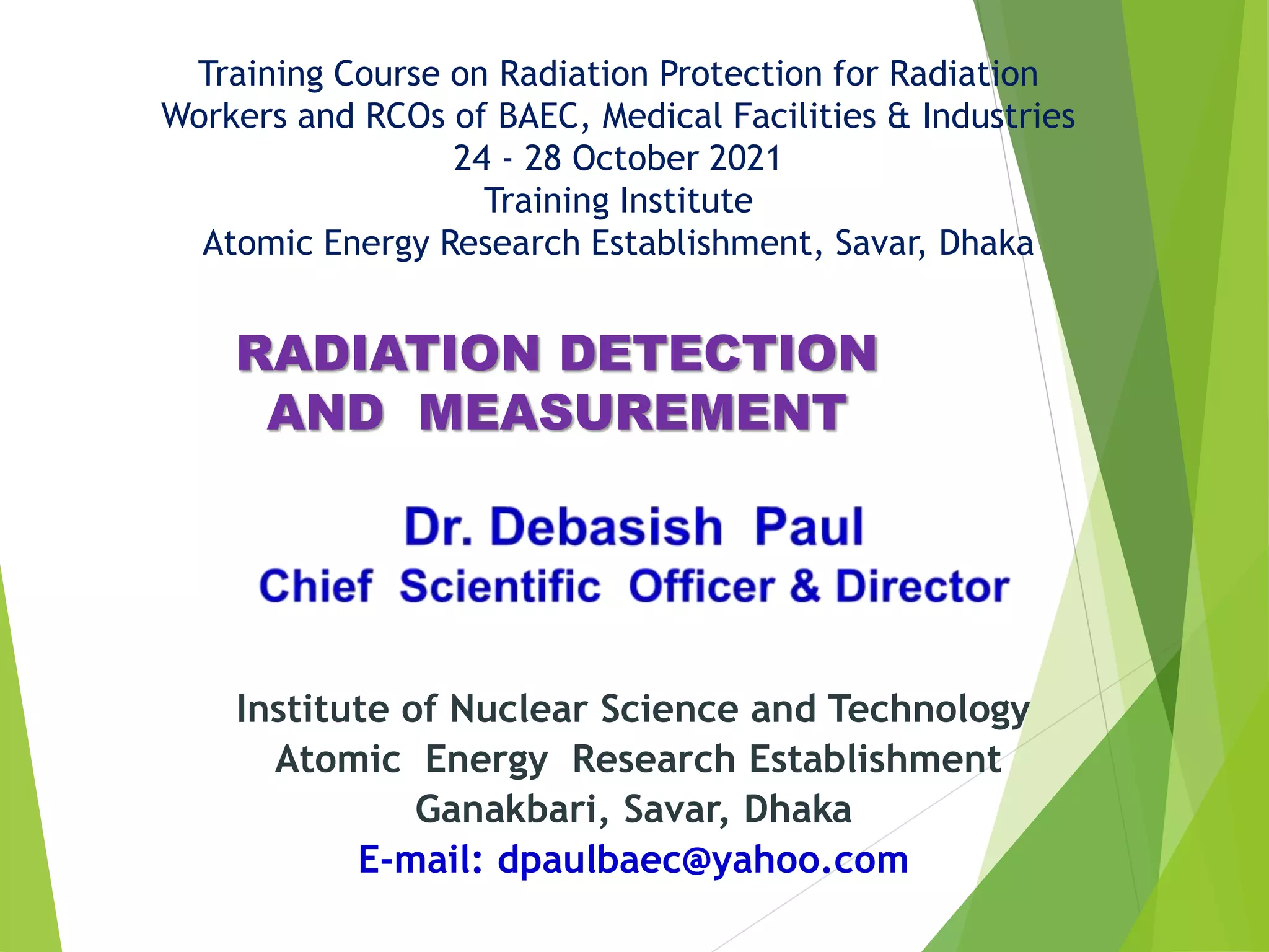 Radiation detection & measurement | PPT