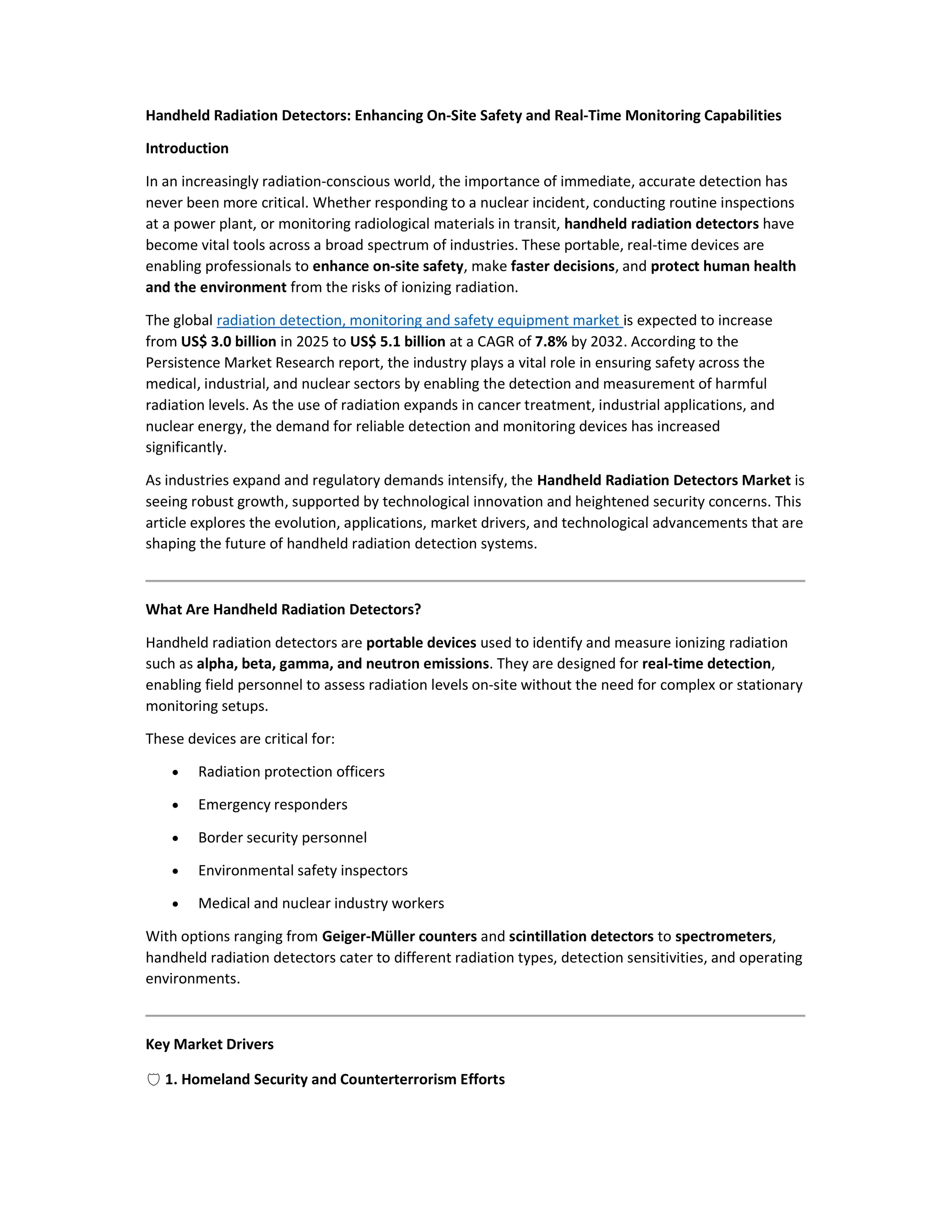 Radiation Detection, Monitoring and Safety Equipment Market.pdf