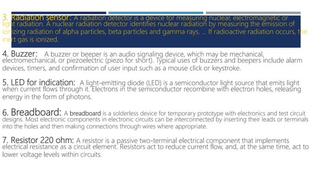 Radiation detector arduino UNO PPT | PPT