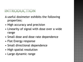 Radiation Dosimeters | PPTX