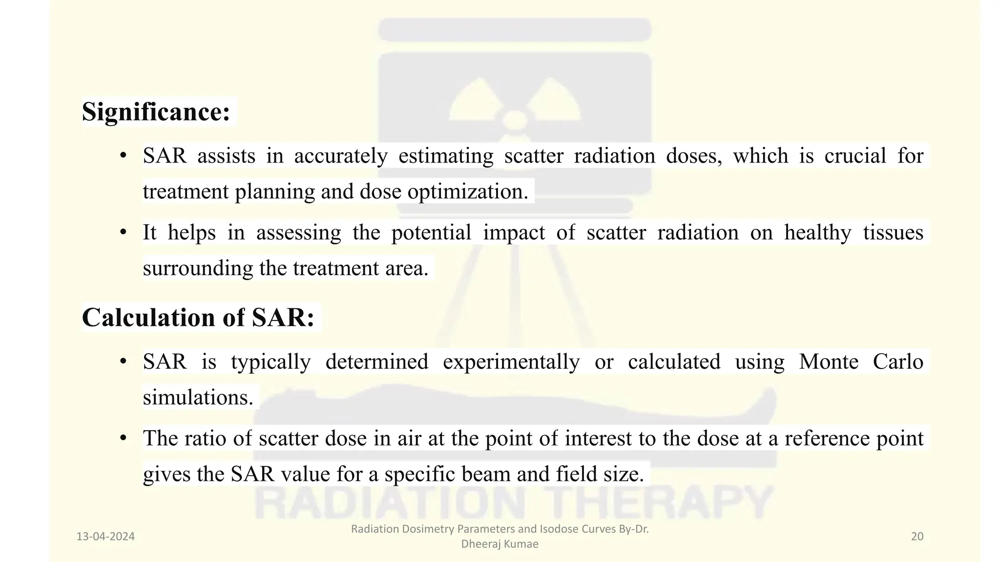 Radiation Dosimetry Parameters and Isodose Curves.pptx